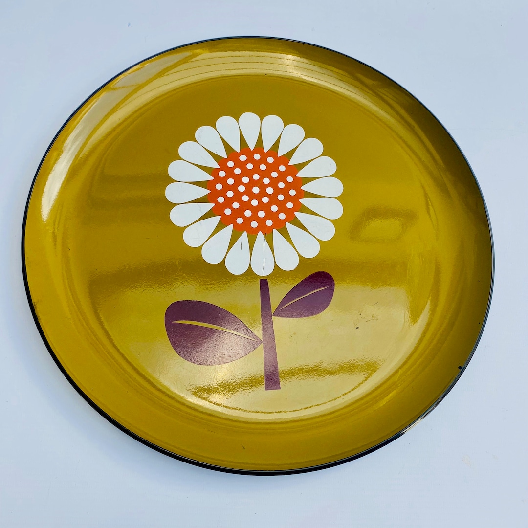 Japanese Mid Century Round Takahashi Tray With Flower Melamine ...
