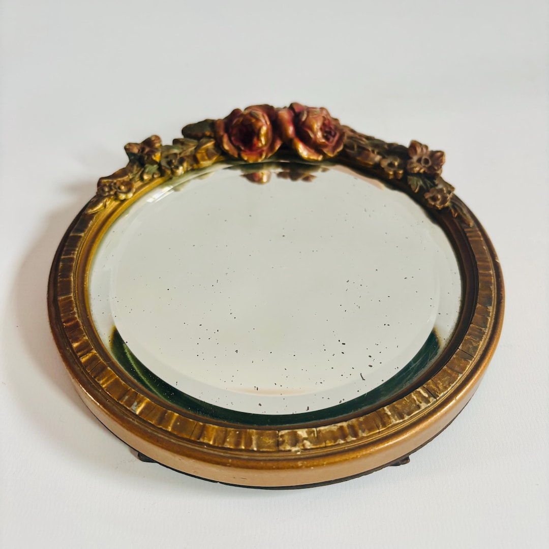 Art Deco Barbola Mirror: R.w.payne Raphael House Chalkware Flowers - Etsy