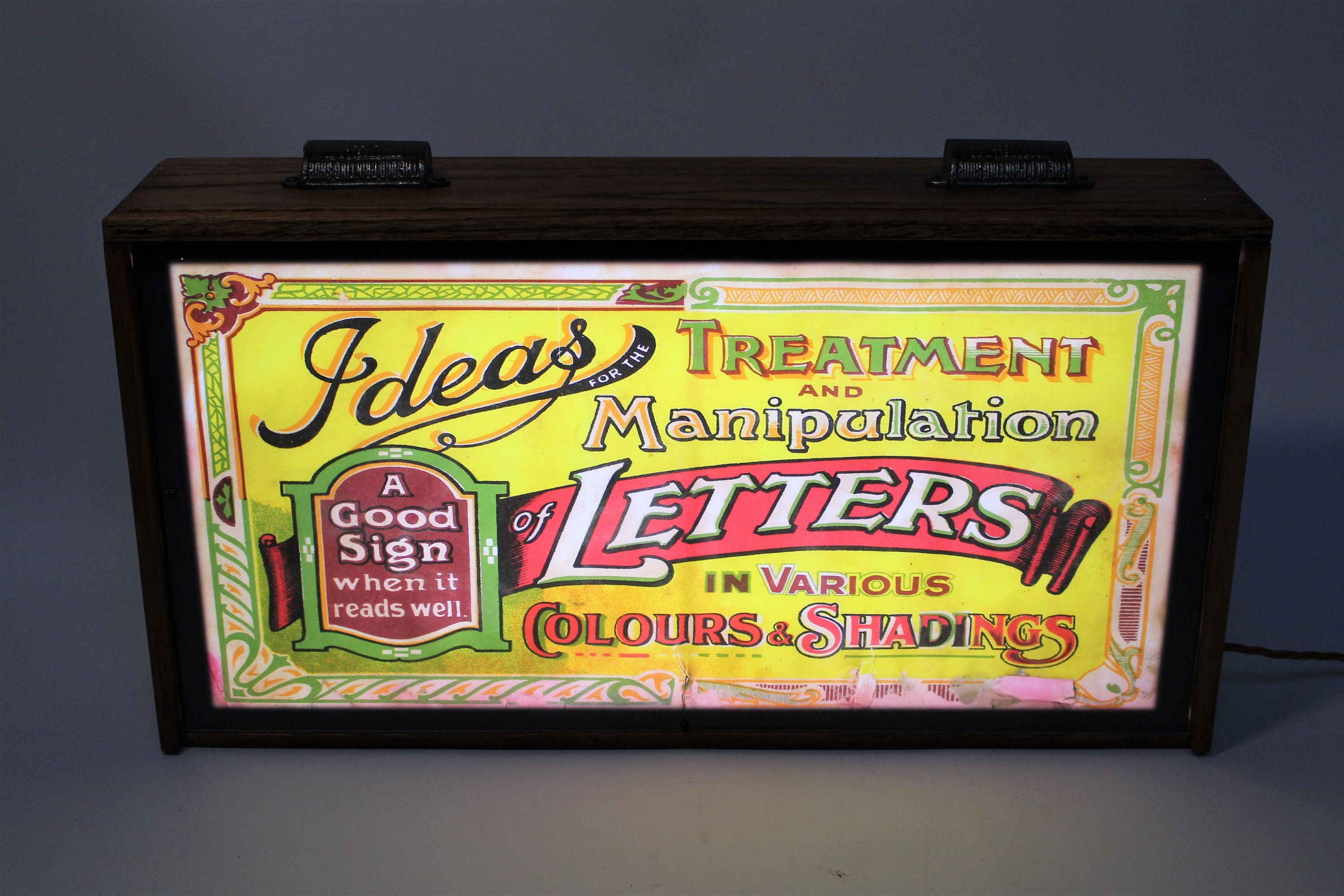 Vintage Drawer Lightbox with 1930s Signwriting Typography | Etsy