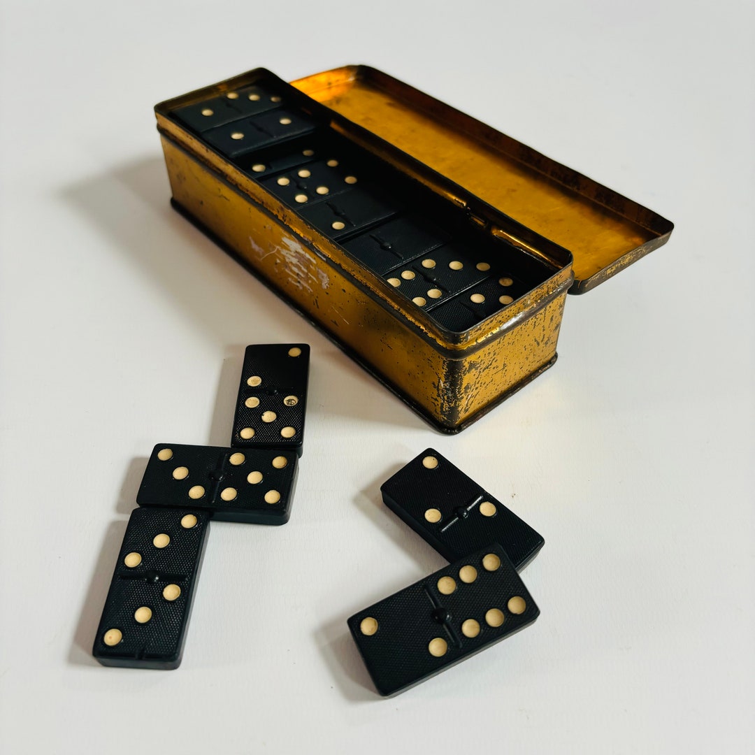 Antique Empire Dominoes Set: Bakelite Tiles in Original Tin - Etsy