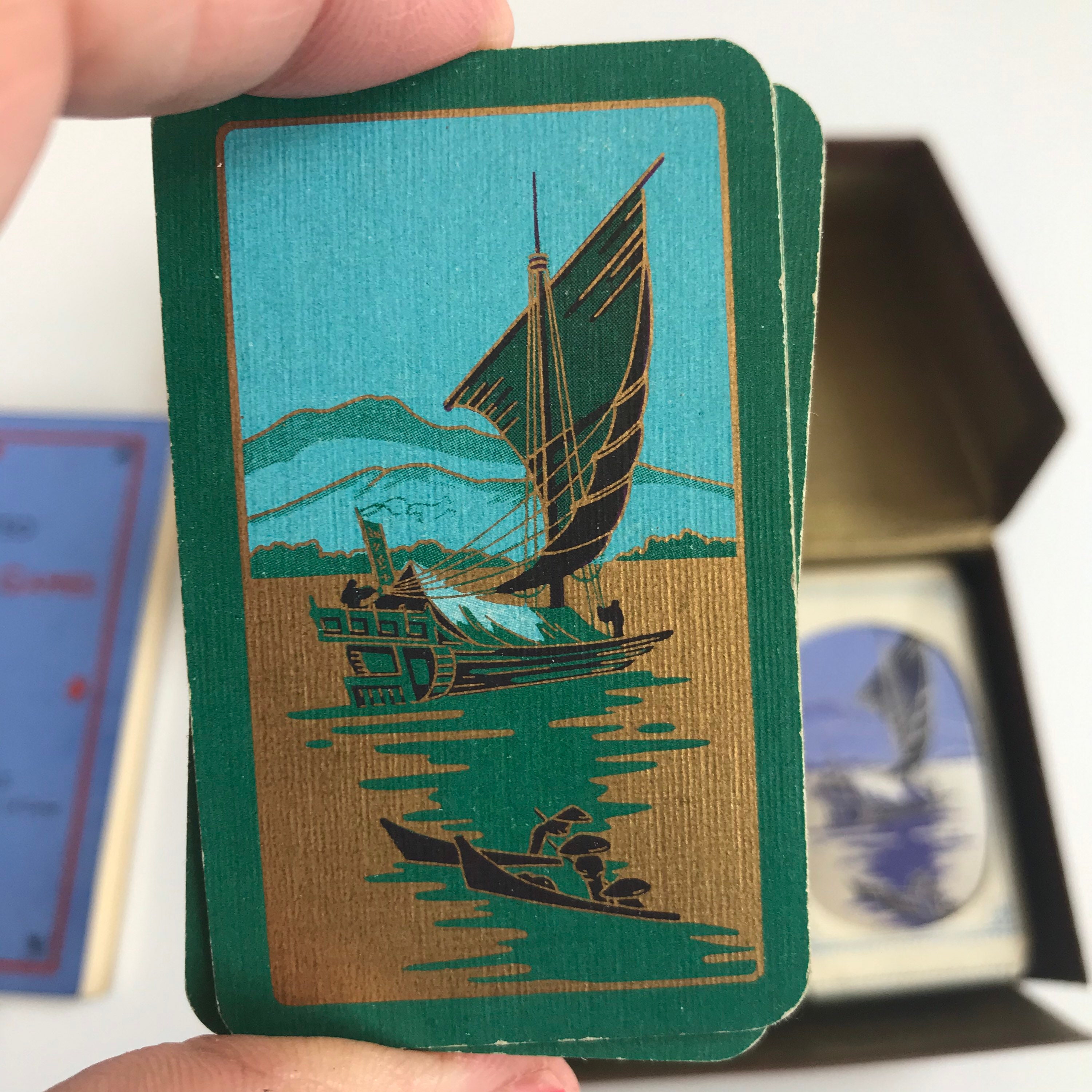Vintage Travel Original Chinese Junk Ship Patience Card Set | Etsy