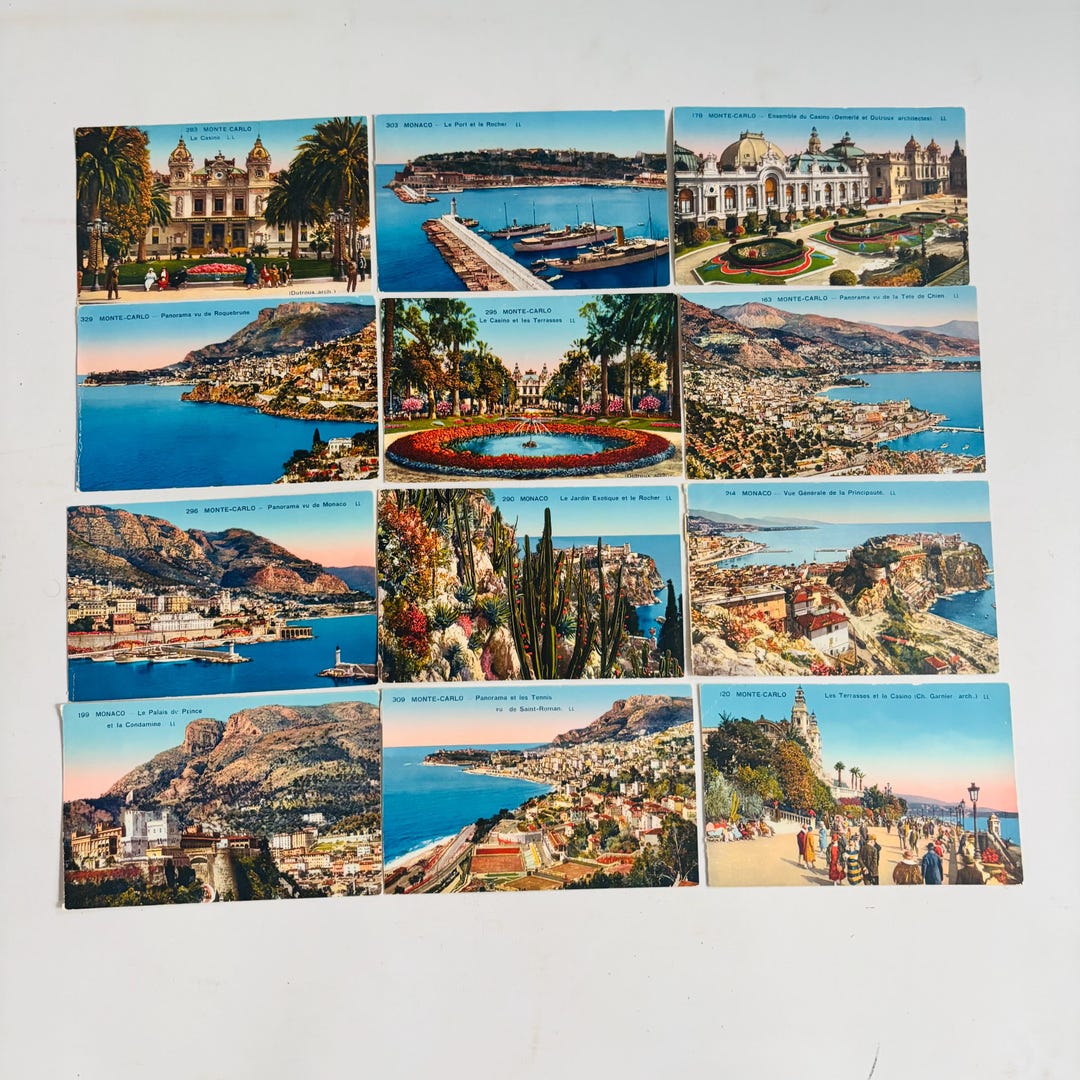 Vintage Monaco Postcards, 1950s French Riviera Views, Set of 12 - Etsy