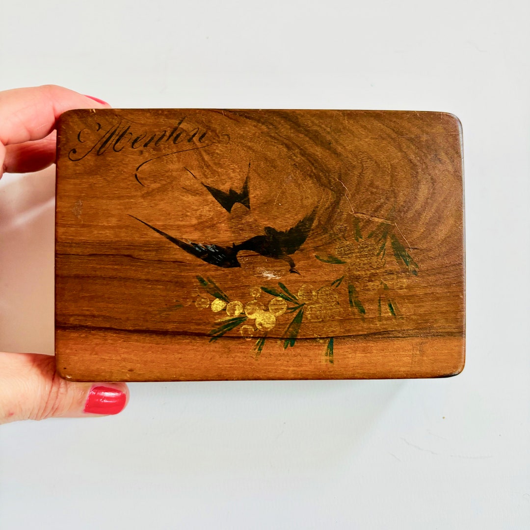 Sorrento Wooden Olive Wood Box Made in Sorrento Italy-1930's Menlon ...