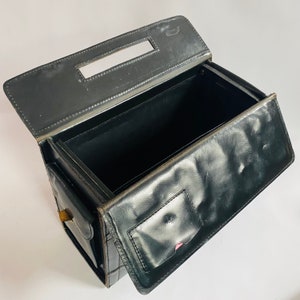 Vintage German FRANZEN 1970s Midnight Leather PILOT Briefcase Brass ...