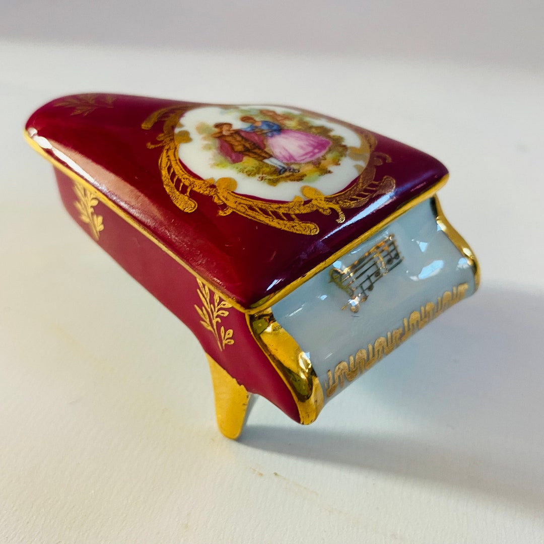 French Regency Limoges Piano Lovers Trinket Pot/ring Box Romantic ...