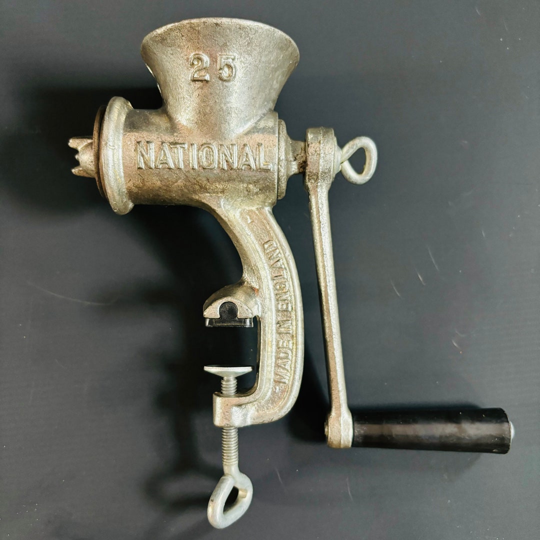 Vintage Manual Meat Grinder National British Cast Steel Food Chopper ...