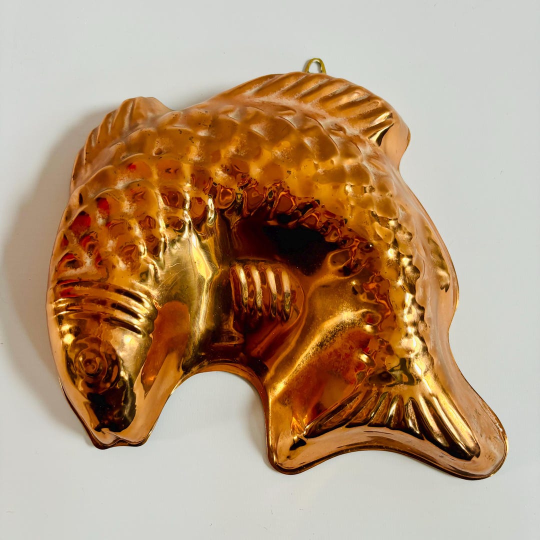 1940s Collectors Fish Shape Copper Mould Portuguese W/hook Stamped ...