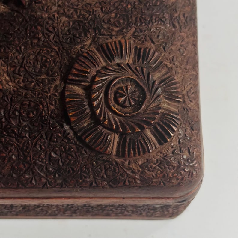 RARE Early WW2 Antique Anglo Indian Tramp Folk Art Box 1946 Memory Box ...