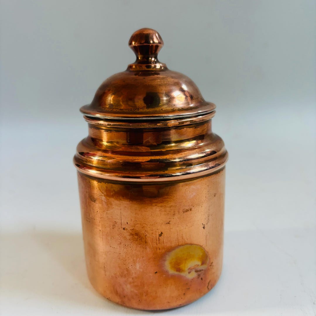 Collectable Vintage Copper Tea Coffee Caddy Stamped Base - 'europe ARGV ...