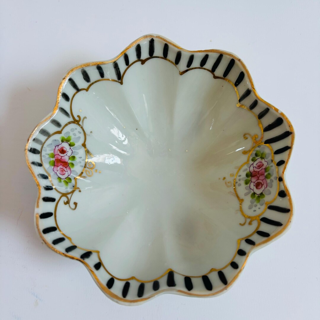 Japanese 1920s Fine Bone China Vintage Nippon Finger Bowl Dish Rings ...