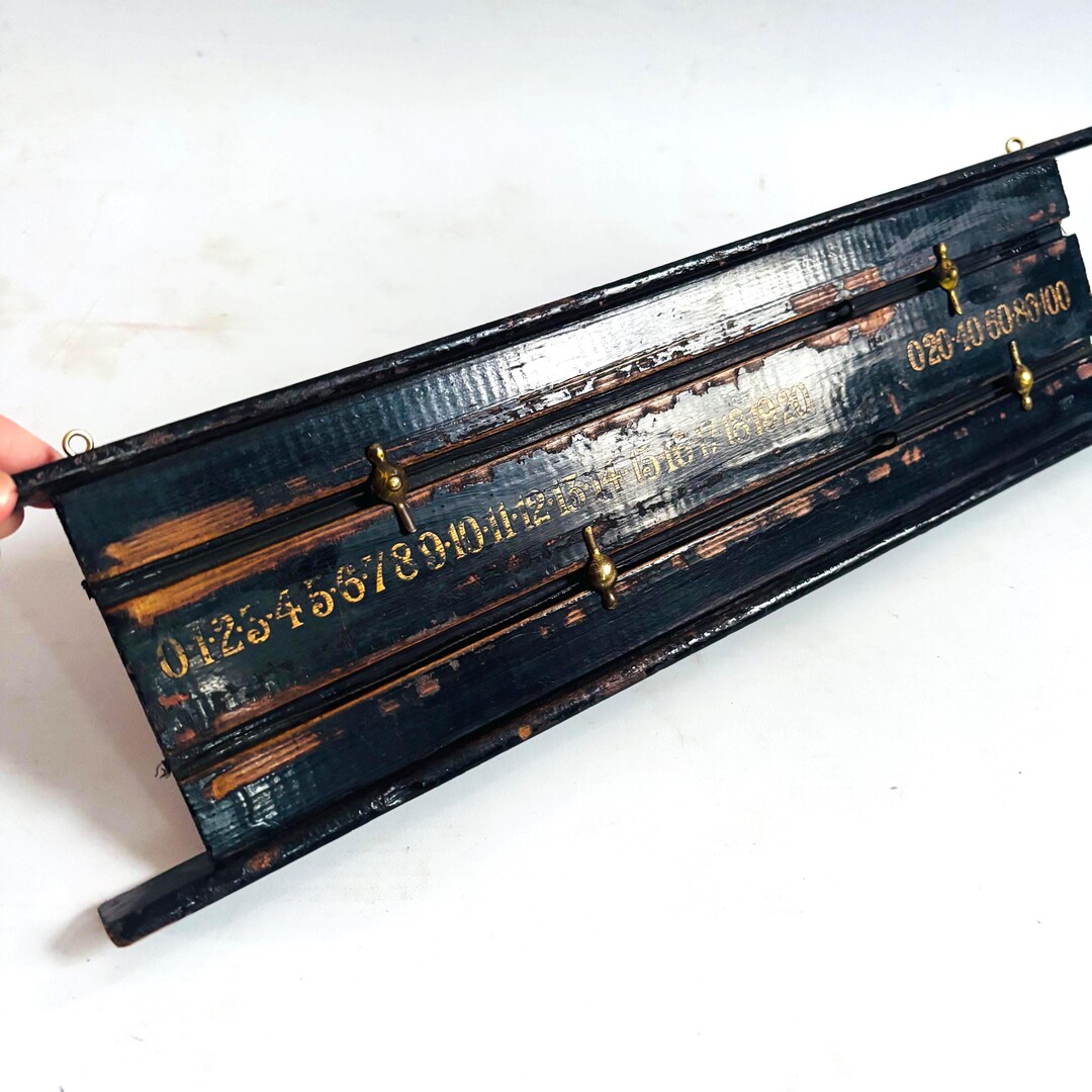 Antique Georgian Scoreboard Wooden Original Gold Graphics Numbers Brass ...