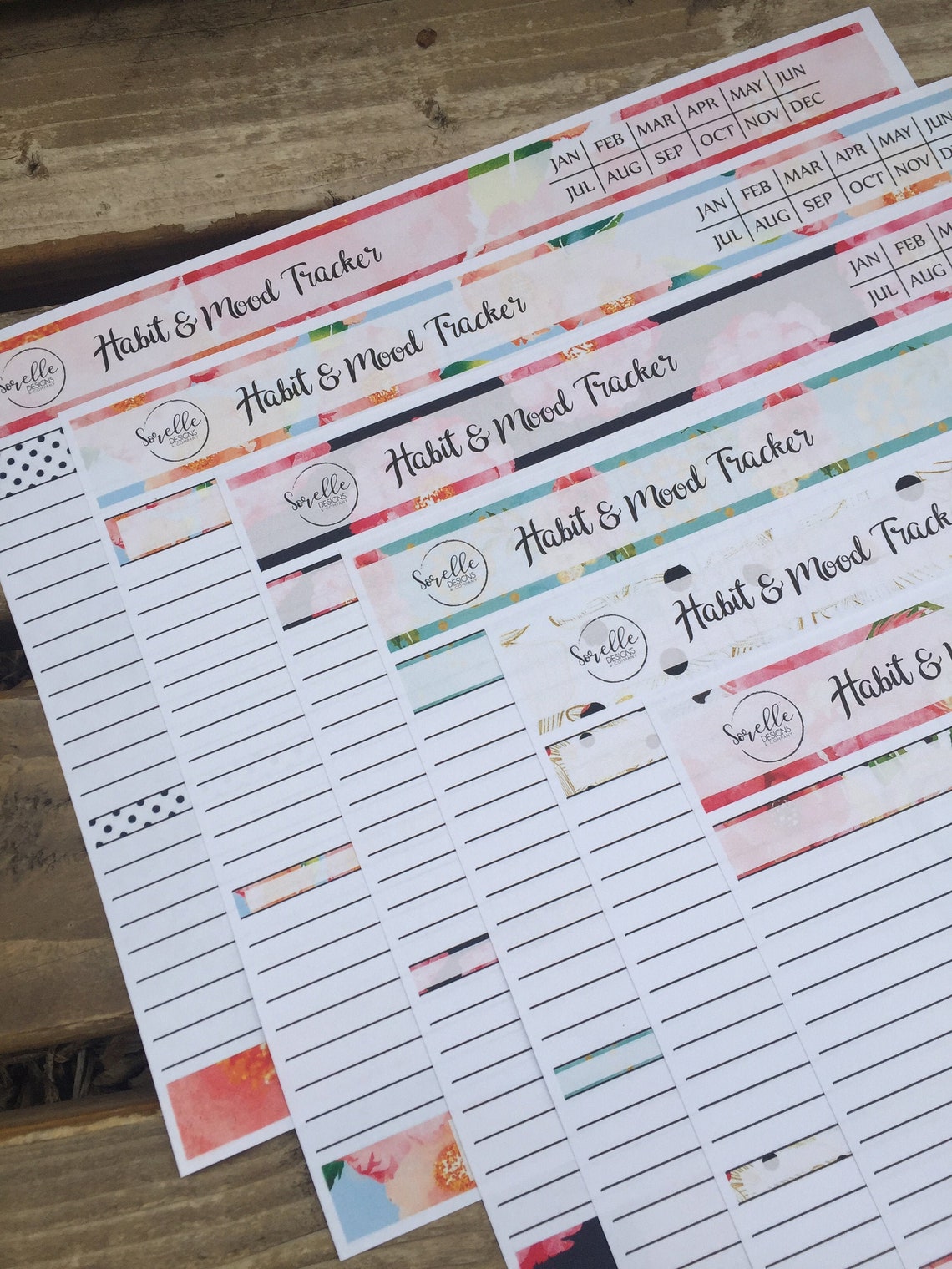 Habit Tracker Printable Mood Tracker Printable Floral | Etsy