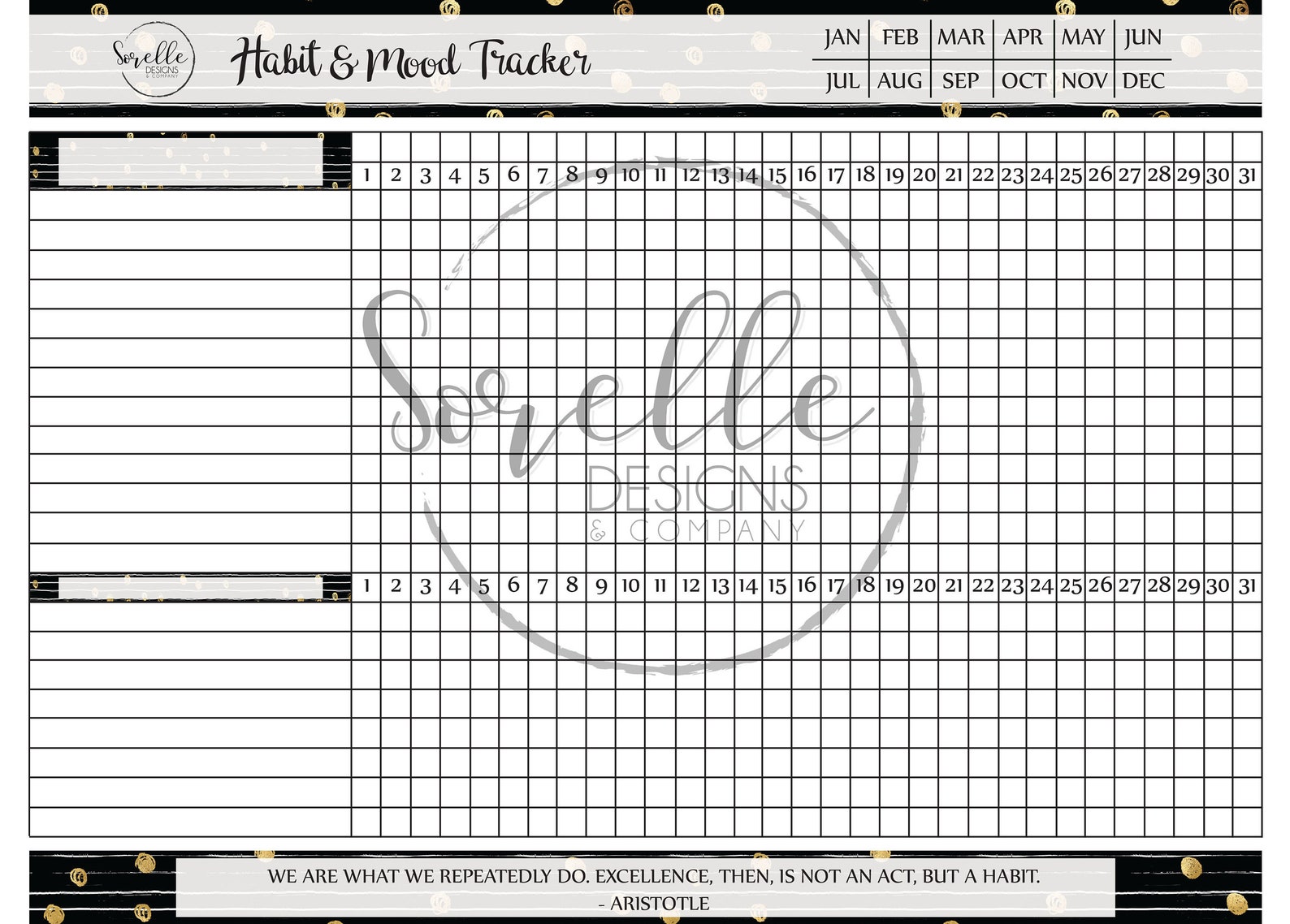 Habit Tracker Printable Mood Tracker Printable Abstract | Etsy