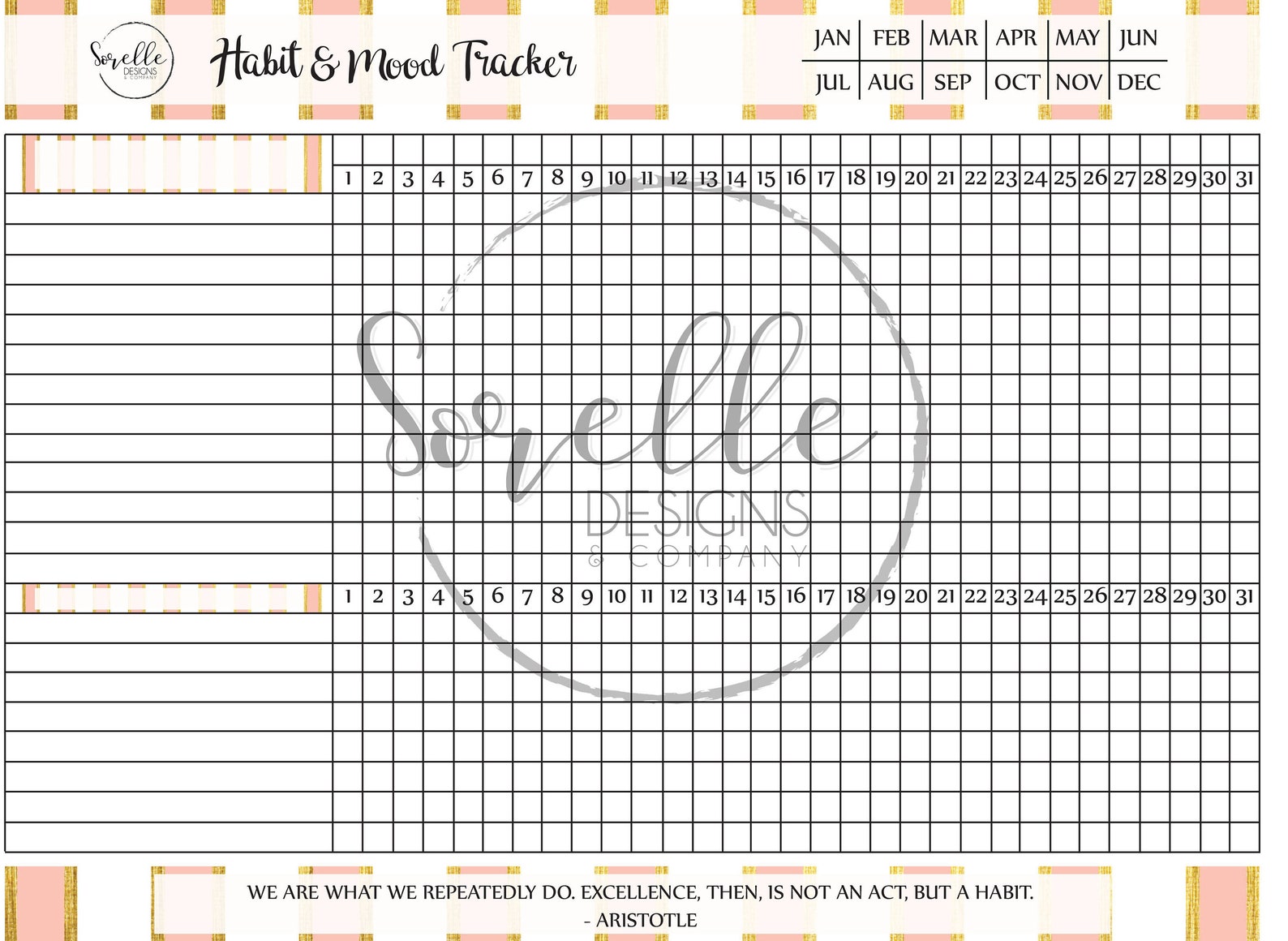 Habit Tracker Printable Mood Tracker Printable Abstract | Etsy
