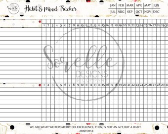 Printable MOOD and PRODUCTIVITY TRACKER for Your Planner or - Etsy