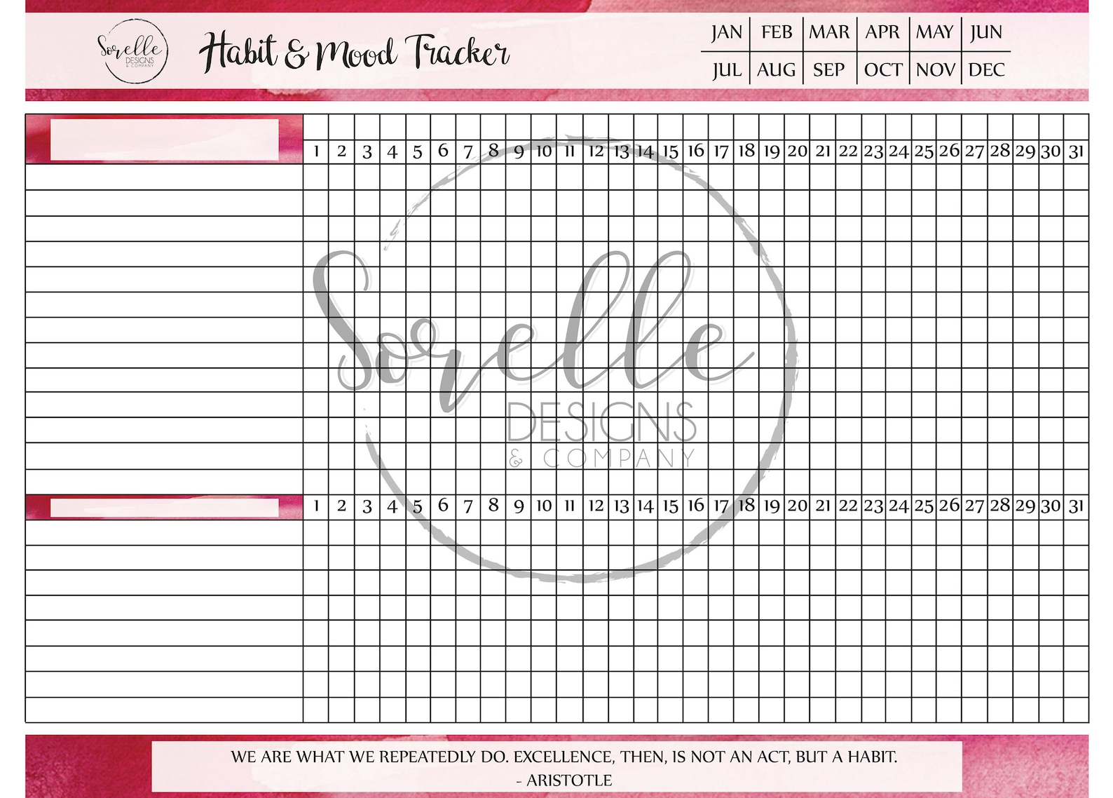 Habit Tracker Printable Mood Tracker Printable Abstract | Etsy