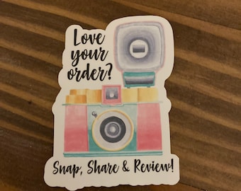 Snap Share Review Stickers - Etsy