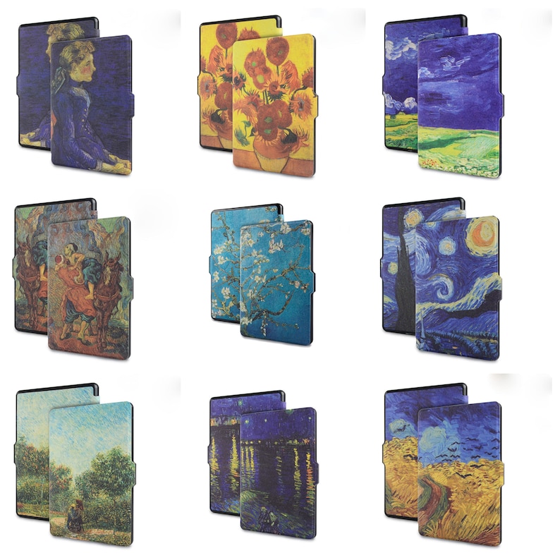 Van Gogh Printed Art Design Kindle Paperwhite PU Leather Cover Case ...