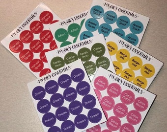 Printable Essential Oil Cap Label Stickers Inspired by | Etsy