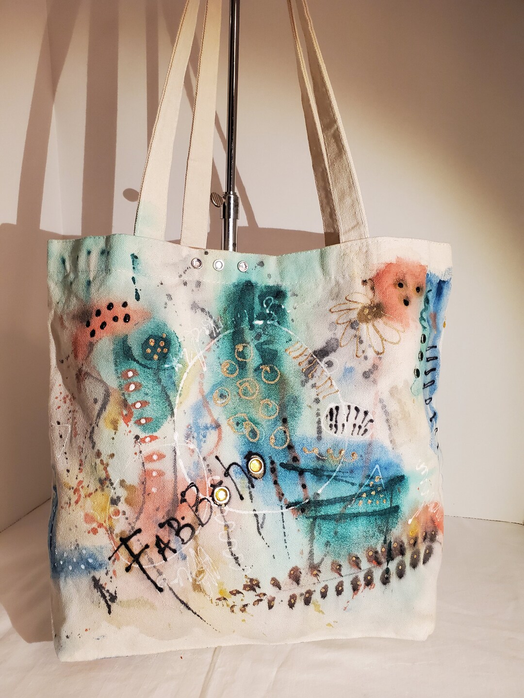 Bolso TOTE GRAFFITI de lona, bolso de hombro, original, pintado a mano ...