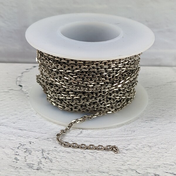 Antique Silver Box Chain - Etsy