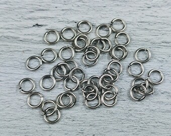 100 Jump Rings Round Open Antique Silver 4mm 21 Gauge DB00035 - Etsy