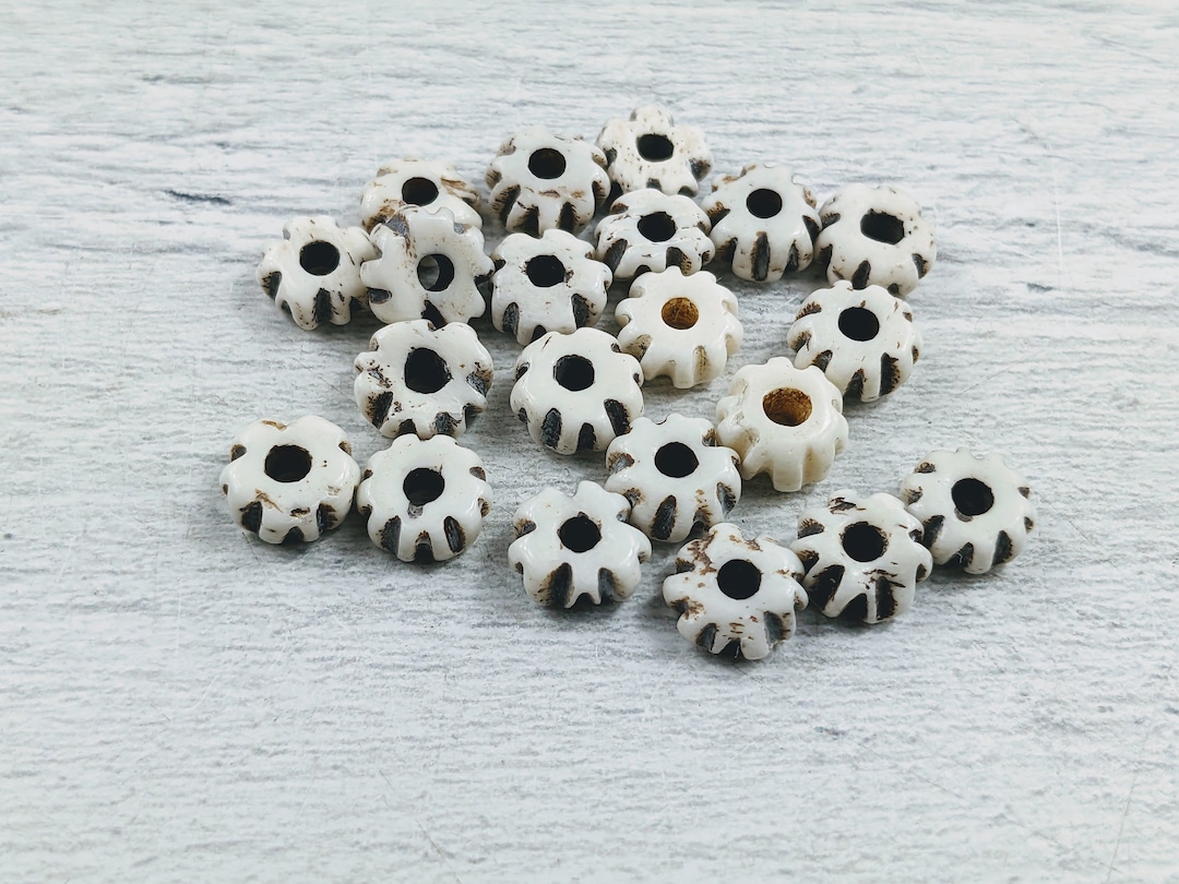 Bone Disc Spacer Beads 8mm 20pcs - Etsy