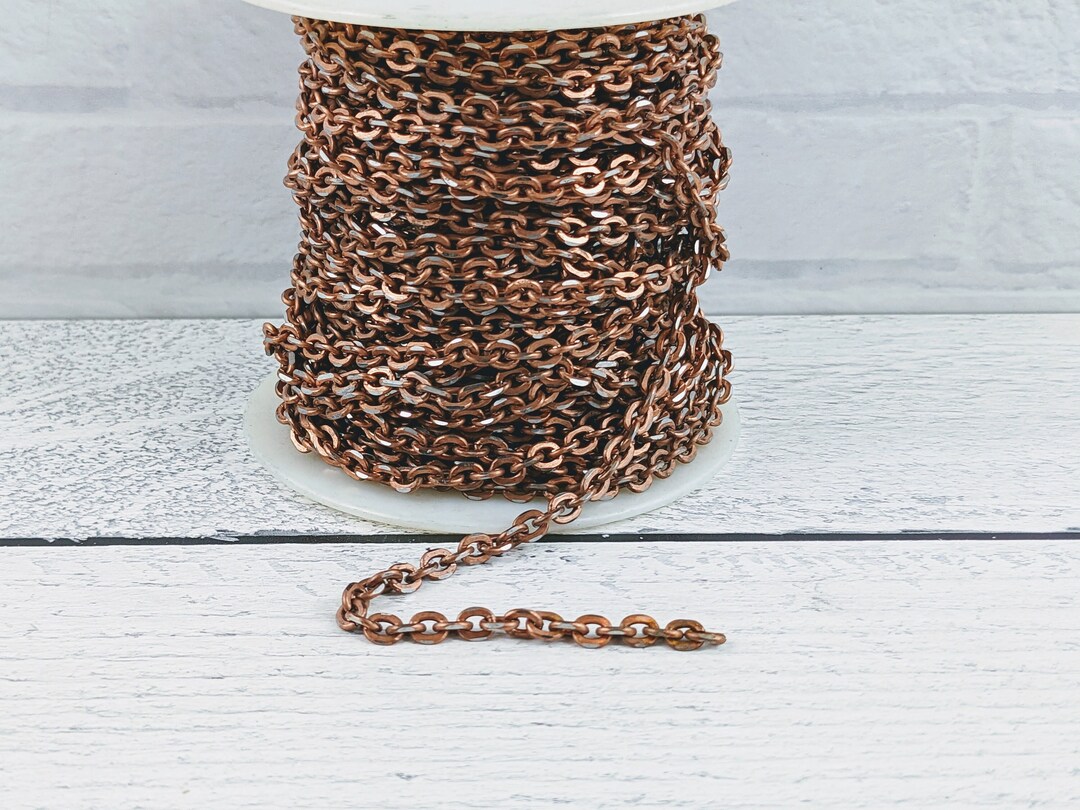 Rare Raw Copper and Steel Mix Cable Chain, 5x6mm, Link - Etsy