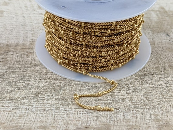 Matte Gold Dainty Satellite Ball Chain - Etsy