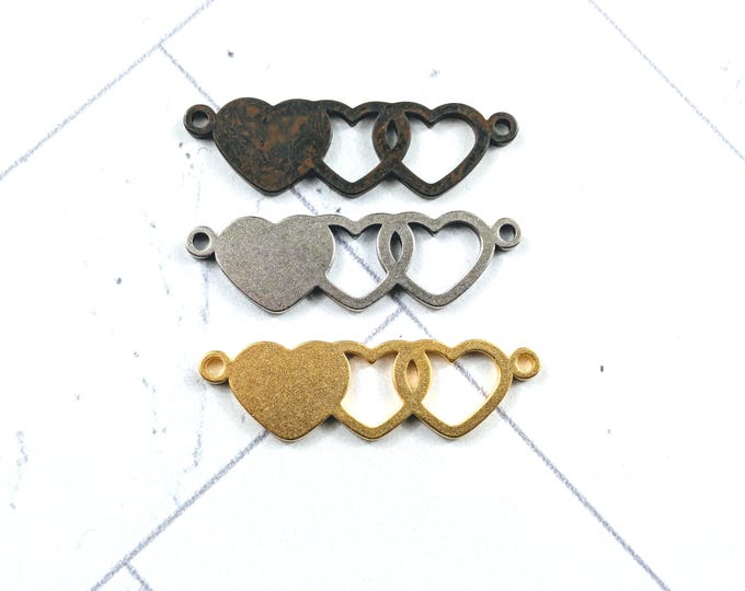 Antique Silver Ox Filigree Heart Connector, Link, Love, Cutout Design ...