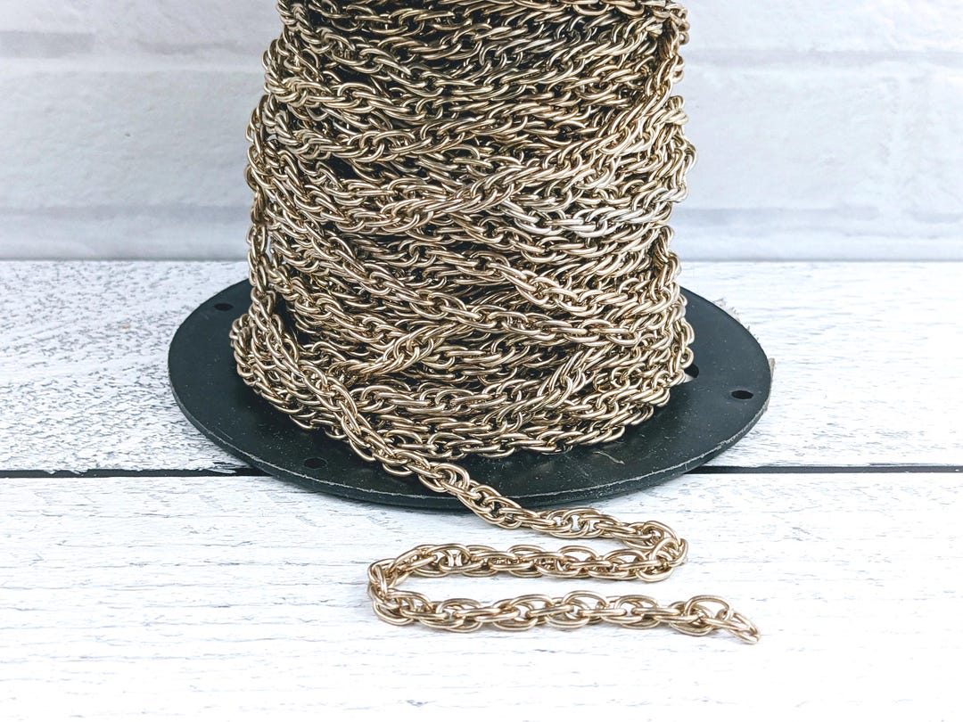 4mm Wheat Matte Antique Gold Chain, Gold Wheat Chain, Link Chain - Etsy