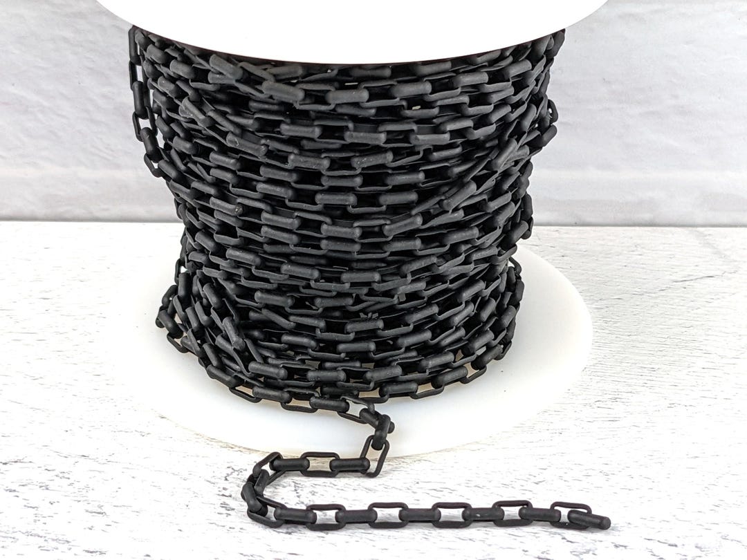 3mm Black Nite Rectangle Rolo Chain, Rolo Chain, Midnight Black Rolo ...