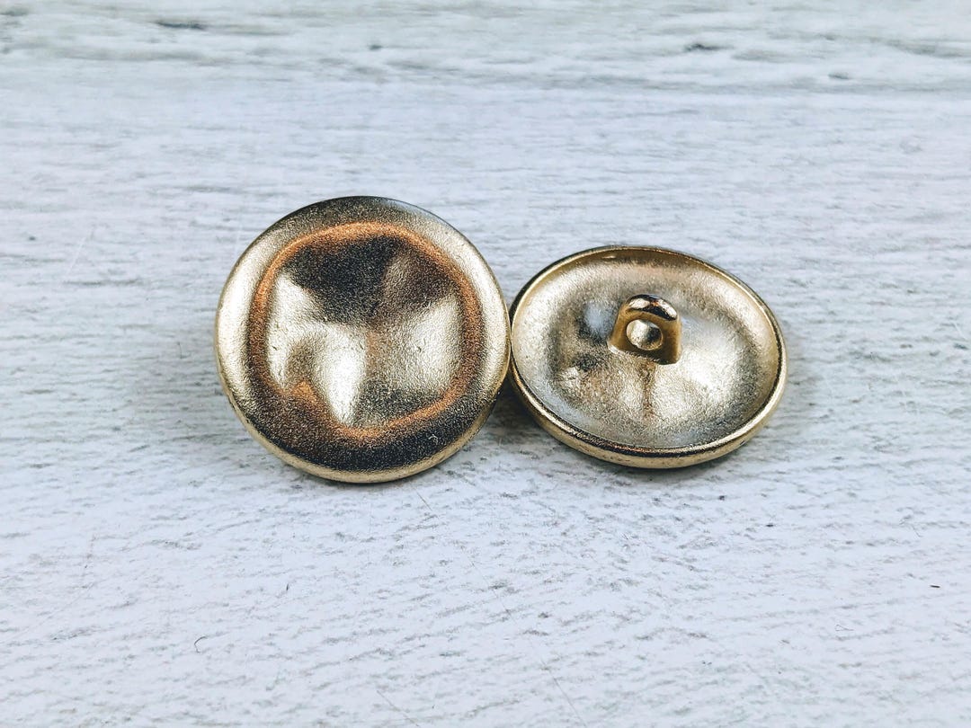 Vintage Matte Gold Hammered Round Buttons, 22mm, Metal Shank, 5pcs. - Etsy