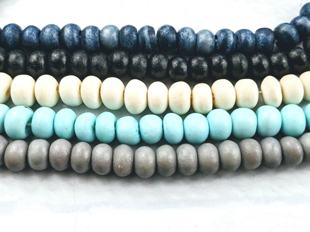 8mm Water Buffalo Bone Beads, Natural, Black, Denim Blue, Turquoise or ...