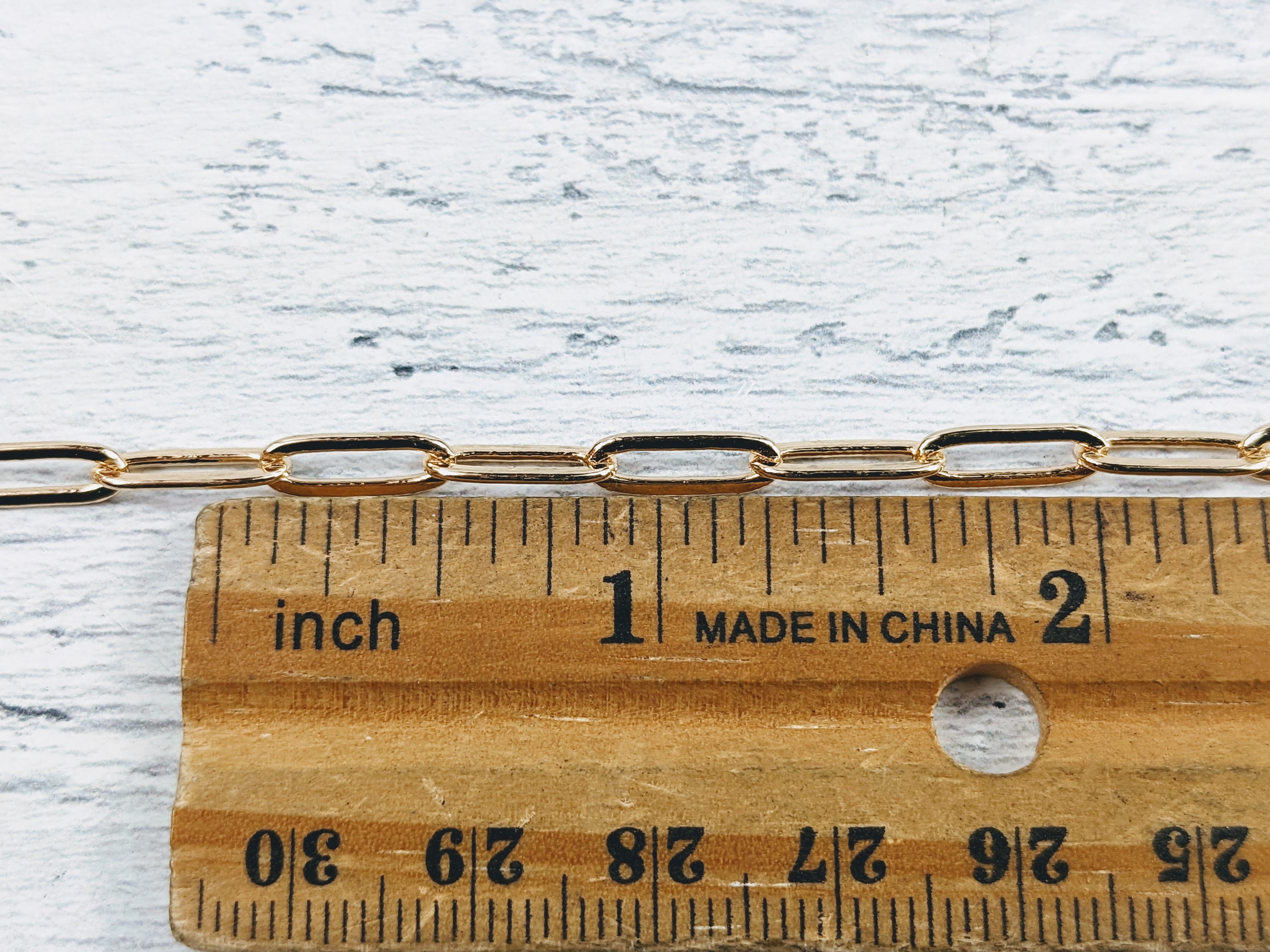 Paperclip Oval Link Chain in Gold Plated Gold Chain Link - Etsy