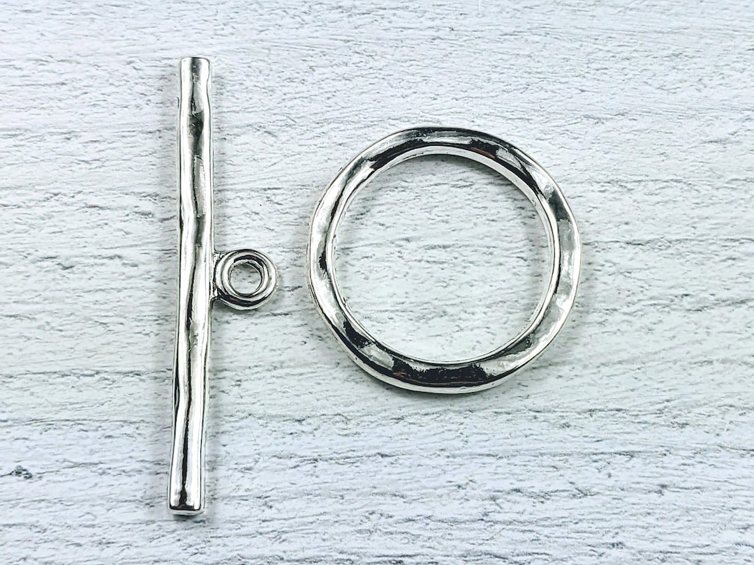Large Silver Plated Round Toggle Clasp, Connector, Bracelet, Necklace ...