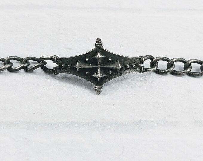 Rustic Casting Gothic Cross Soldered Link Chain Bracelet, Connector ...