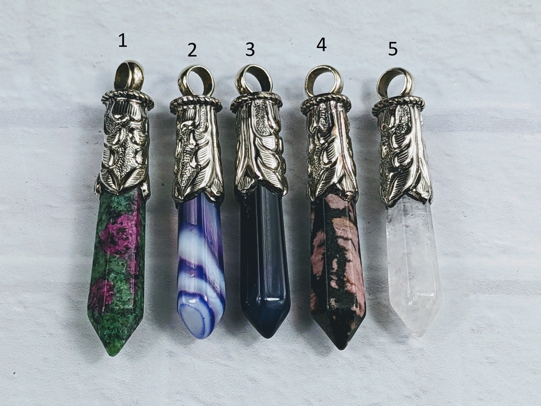 Tibetan Silver and Natural Quartz, Rhodonite, Purple Agate, Banded ...