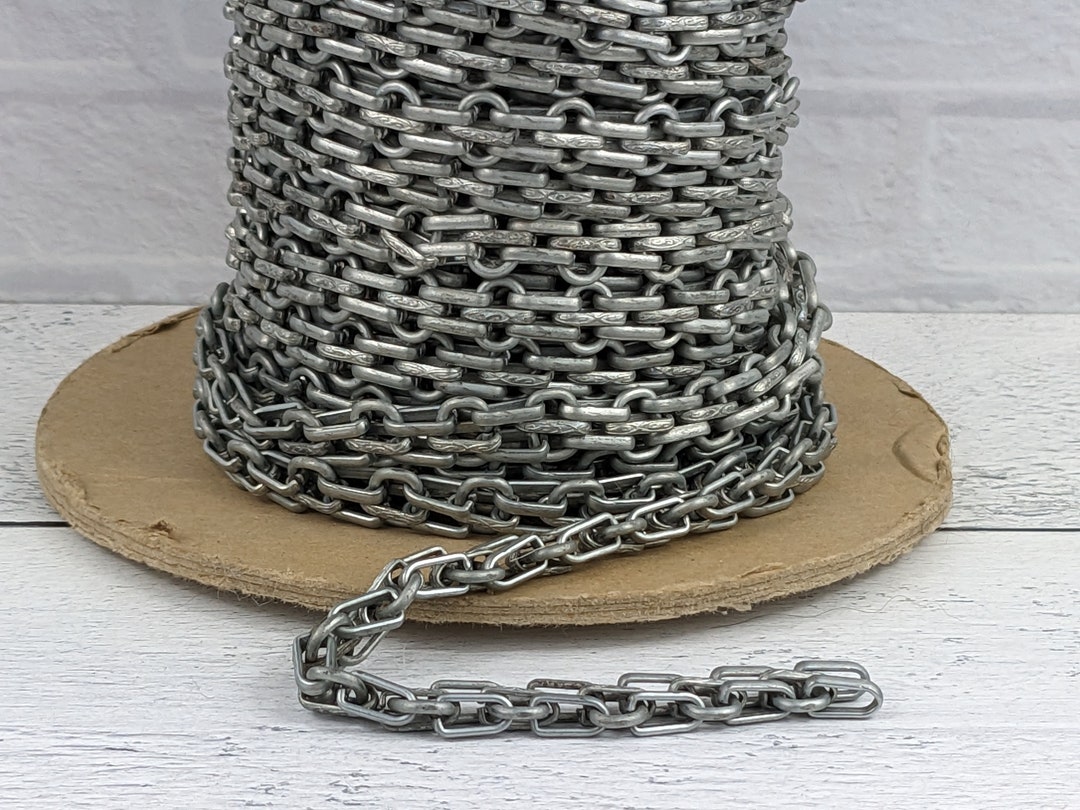 Matte Antique Silver Ladder Chain, Textured, Link Chain, - Etsy