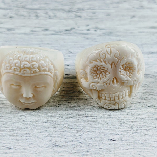 Sugar Skull Ring - Etsy