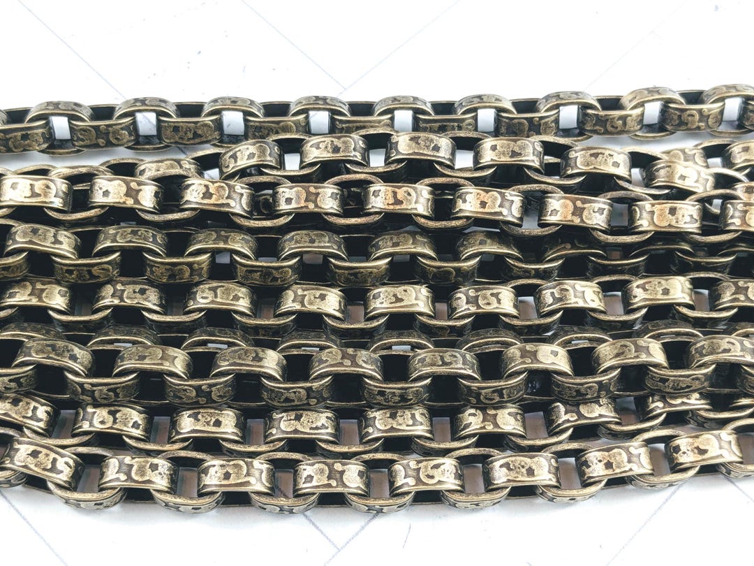 Gorgeous Antique Brass Ox Ornate Oval Link Chain, 15x6mm, Textured ...
