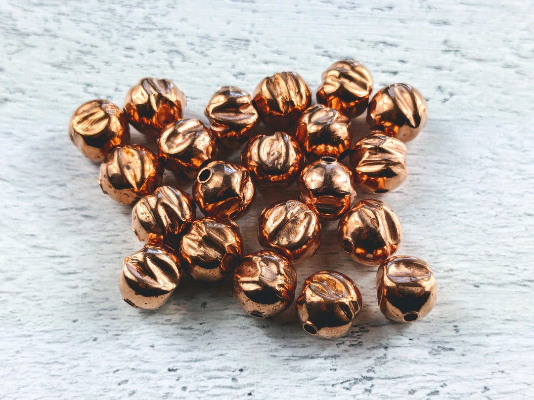 Copper Pinched Nugget Beads, 15pcs, 10mm, Lightweight - Etsy