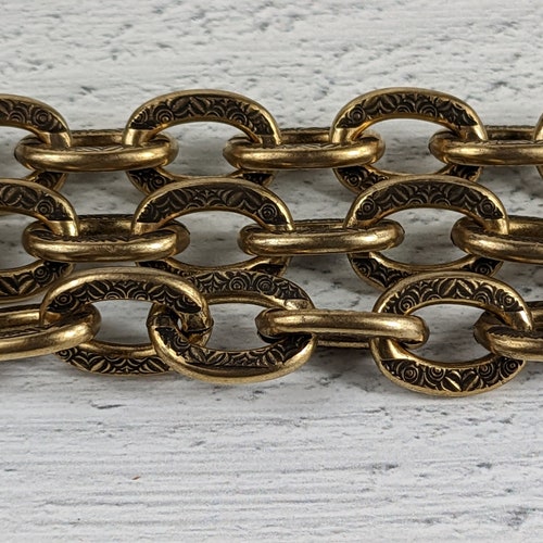 Antique Silver Textured Double Link Cable Chain High Quality - Etsy