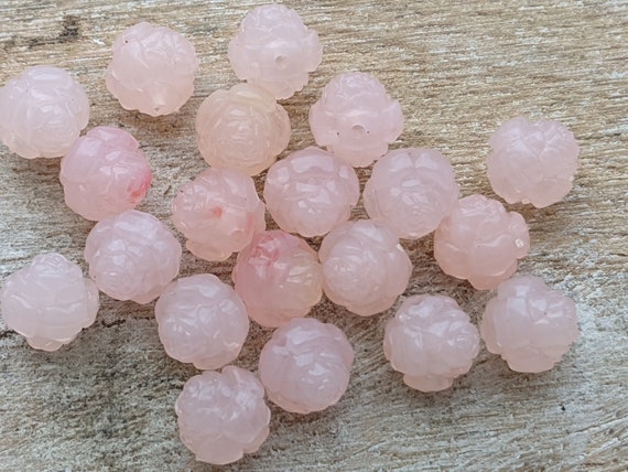 Light Pink Carved Rose Acrylic Beads 8mm or 10mm 10pcs. - Etsy