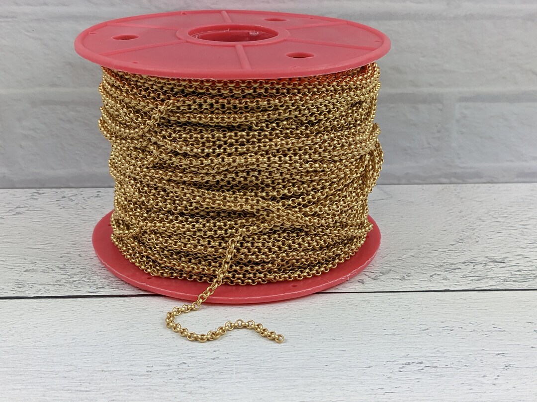 3mm Rolo Chain in Matte Gold, Link Chain - Etsy