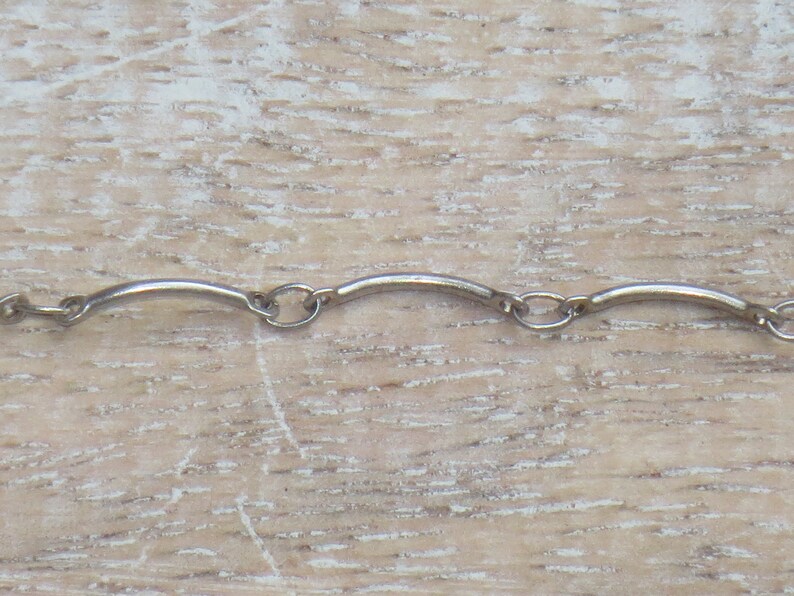 Curved Bar Chain in Antique Silver Bar Chain | Etsy