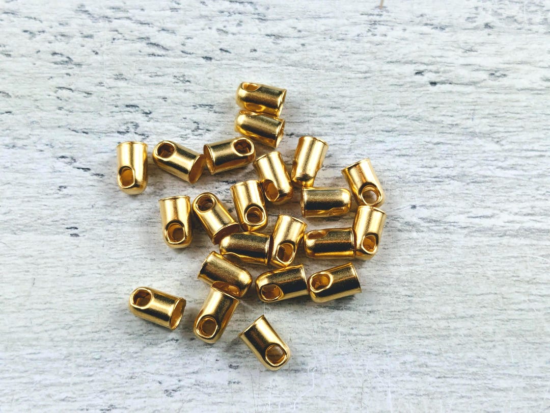 Matte Gold 4mm Hole End Caps, Cord Caps, Chain Endings, 9x6mm, 10pcs ...