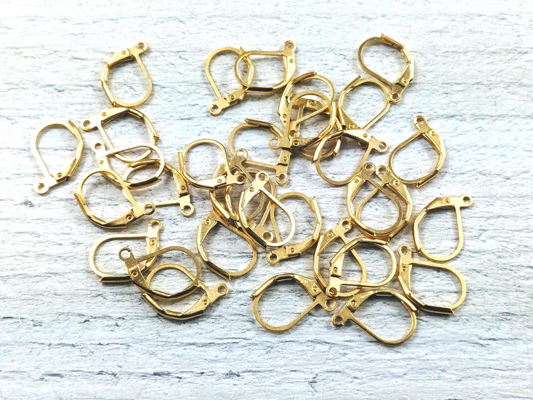 Matte Gold Leverback Earring Posts, Lever Back, 15x10mm - Etsy