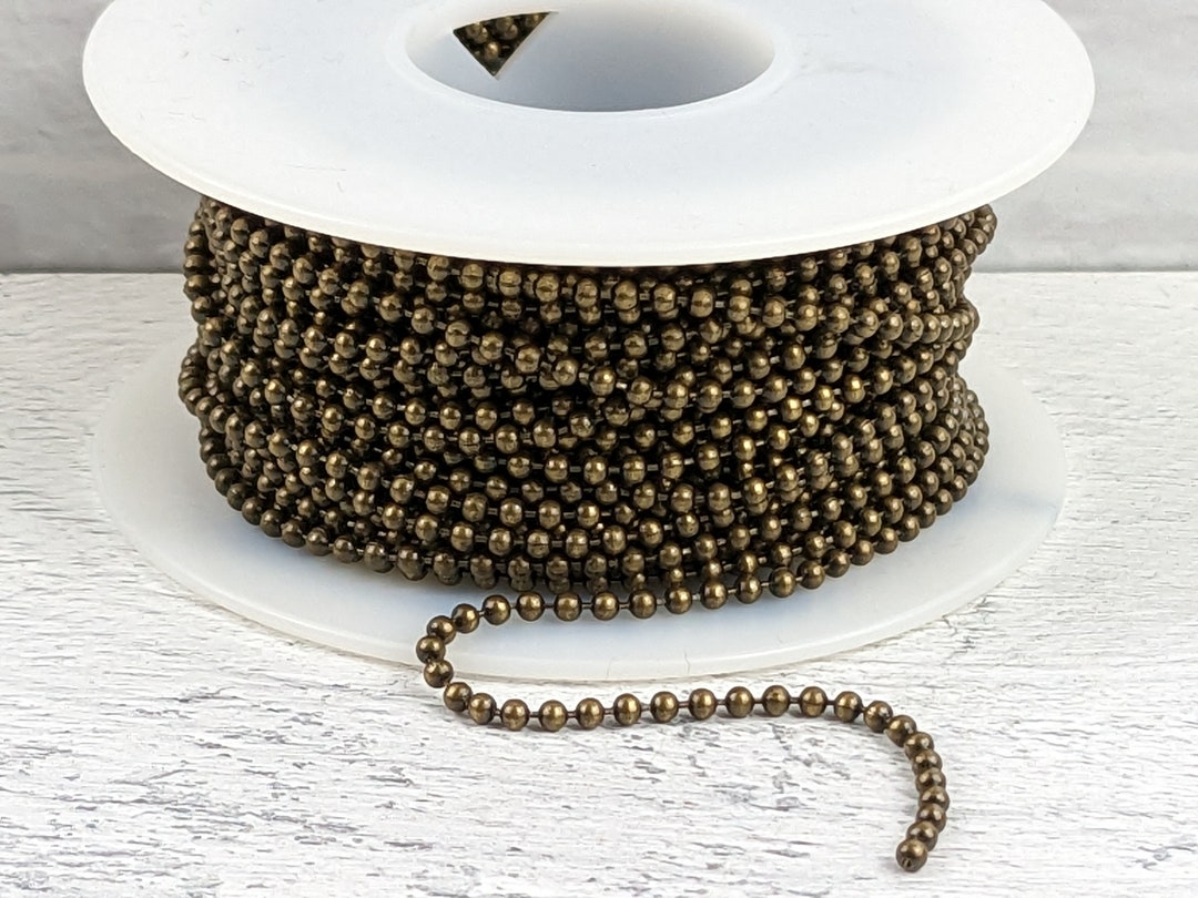 2mm Ball Chain Antique Brass - Etsy