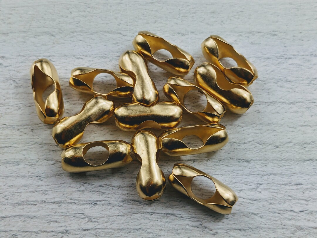 Satin Matte Gold Plated 6.4mm Ball Chain Connectors, Links, Clasps - Etsy